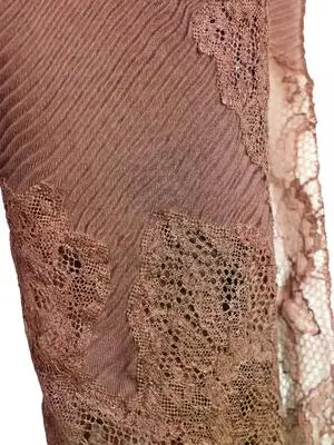 Valentino Garavani Plissé Lace-trim Scarf