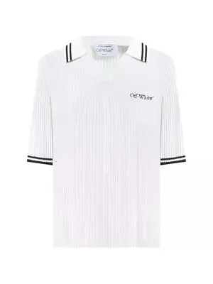 Off-White Logo-embroidered Ribbed-knit Top
