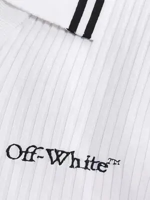 Off-White Logo-embroidered Ribbed-knit Top