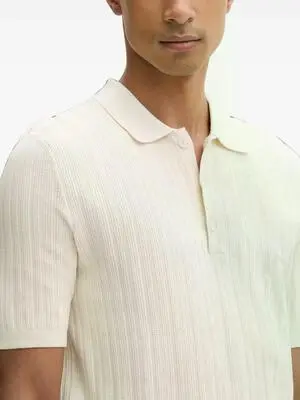 Marc O'polo Ribbed-knit Short-sleeve Polo Shirt