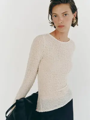 REFORMATION Wiley Knit Top Crinkle