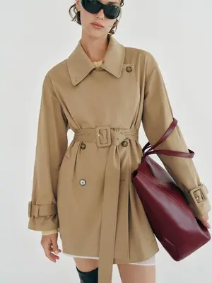 REFORMATION Spencer Trench Coat - Natural