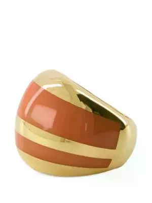 AURÉLIE BIDERMANN Striped Enamel-detail Ring - Gold