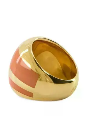 AURÉLIE BIDERMANN Striped Enamel-detail Ring - Gold