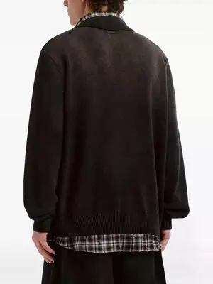 Izzue Layered-effect Polo-collar Sweater
