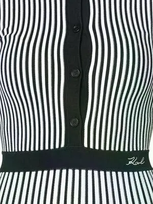 Karl Lagerfeld Pleated Vertical-stripe Midi Dress