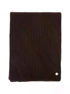 Casablanca Ribbed-knit Wool Scarf - Brown