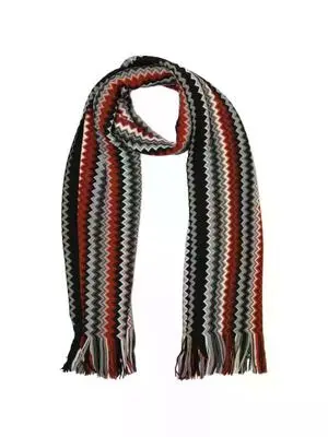 Missoni Zigzag Knit Scarf - Black