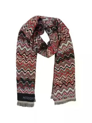 Missoni Zigzag Knit Wool Scarf - Red
