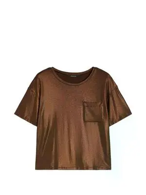 PENNYBLACK Metallic-effect Pocket T-shirt - Brown
