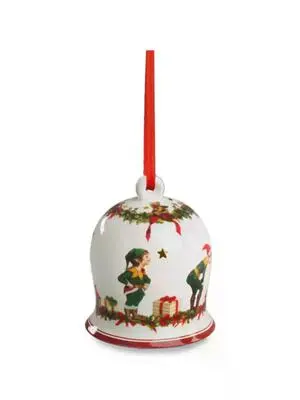 VILLEROY & BOCH Annual Christmas Edition Bell Ornament - White