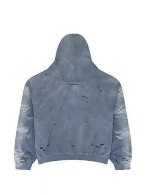 PROTOCOL INDEX Distressed Graphic-print Hoodie
