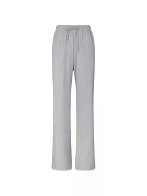 GAELLE PARIS Pinstriped Drawstring-waist Trousers - Grey
