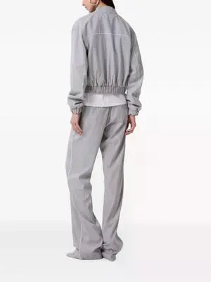 GAELLE PARIS Pinstriped Drawstring-waist Trousers