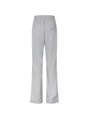GAELLE PARIS Pinstriped Drawstring-waist Trousers