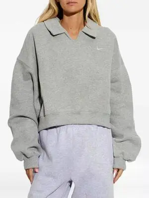 Nike Logo-embroidered V-neck Sweatshirt - Grey