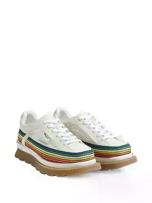 FERRAGAMO Rainbow-stripe Platform Sneakers