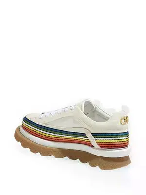FERRAGAMO Rainbow-stripe Platform Sneakers