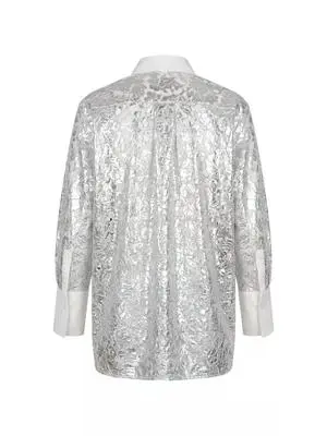 Valentino Garavani Floral-lace Metallic Shirt