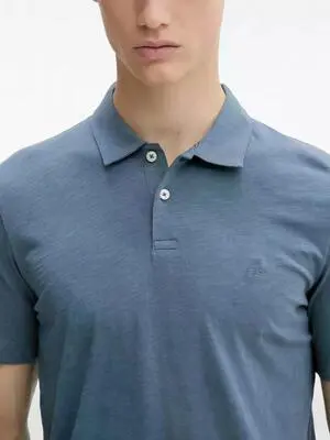 Marc O'polo Logo-embroidered Slub-texture Polo Shirt