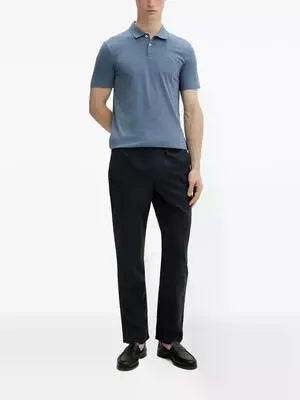 Marc O'polo Logo-embroidered Slub-texture Polo Shirt