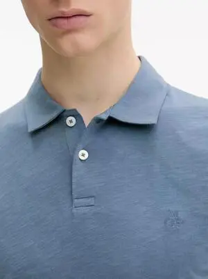Marc O'polo Logo-embroidered Slub-texture Polo Shirt