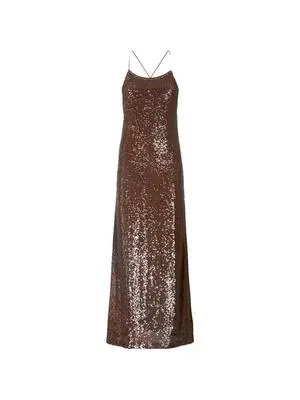 GAELLE PARIS Sequin-embellished Maxi Dress