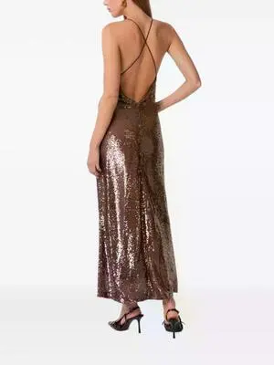 GAELLE PARIS Sequin-embellished Maxi Dress