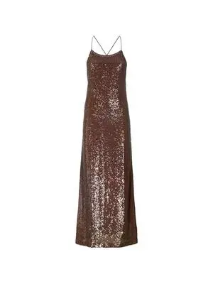 GAELLE PARIS Sequin-embellished Maxi Dress