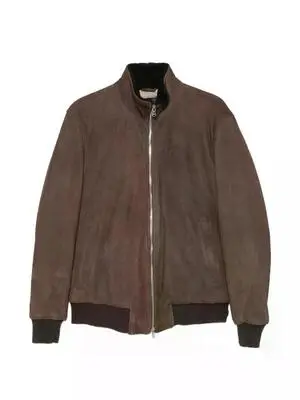 BARBA NAPOLI Shearling-lined Suede Jacket - Brown