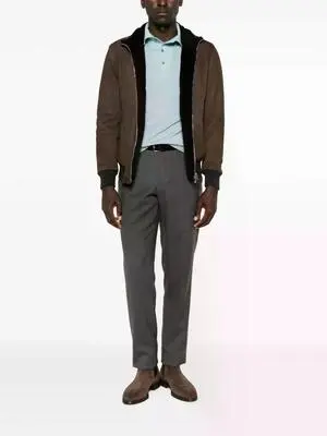 BARBA NAPOLI Shearling-lined Suede Jacket