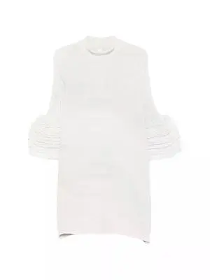 CFCL Ruffled Bell-sleeve Mini Dress - Neutrals