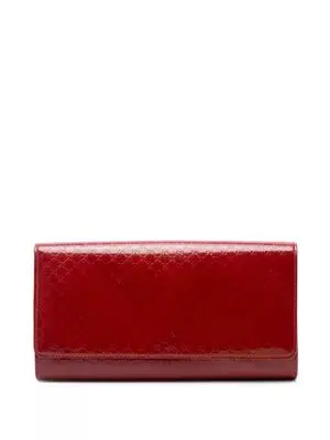 Gucci 2016-2026 Microguccissima Patent Broadway Clutch Bag - Red