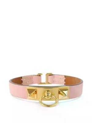 Hermès 2022 Mini Rivale Leather Bracelet - Gold