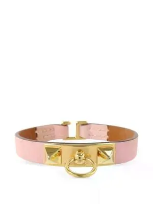 Hermès 2022 Mini Rivale Leather Bracelet - Gold