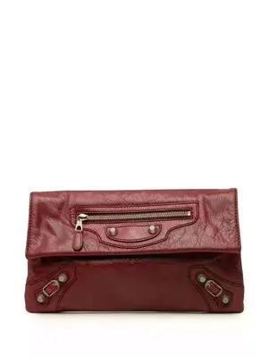 Balenciaga 2012 Lambskin Motocross Giant 12 Envelope Clutch Bag - Red