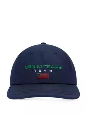 DENIM TEARS Logo-embroidered Baseball Cap - Blue