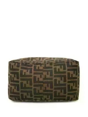 Fendi 1990-2000 Zucca Canvas Double Flap Shoulder Bag