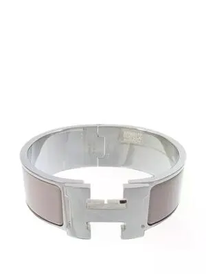 Hermès Clic Clac H Enamel Bracelet - Silver