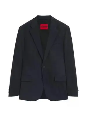 Hugo Slim-fit Suit Jacket In Performance-stretch Seersucker - Blue