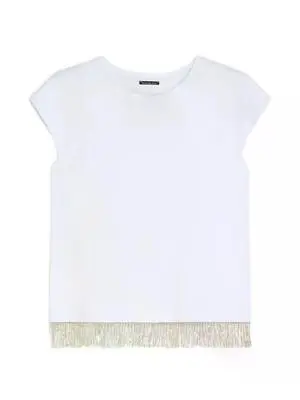 PENNYBLACK Fringe-trim Short-sleeve T-shirt - White