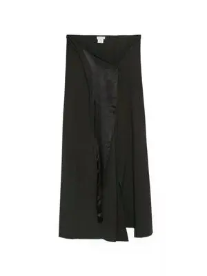 Dries Van Noten 1990s Satin-panelled Wrap Skirt