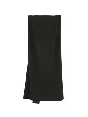 Dries Van Noten 1990s Satin-panelled Wrap Skirt
