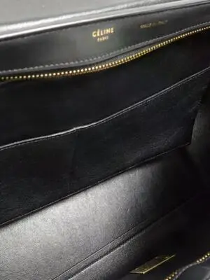 Celine Trapeze Tricolour Shoulder Bag - Black