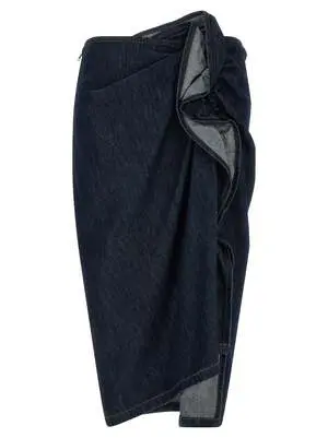 Dries Van Noten Draped Skirt - Blue