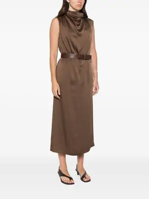 Brunello Cucinelli Belted Midi Dress - Multicolor