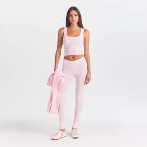 SKIMS Mid Rise Legging | Grey | | Cotton Rib - Cherry Blossom