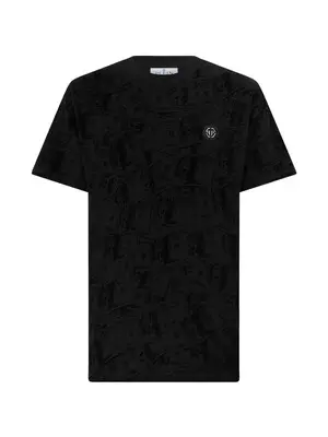 Philipp Plein Dollar Print T-shirt With Logo Plaque