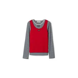 Miu Miu Jersey Tank Top And T-shirt - Grey/blue