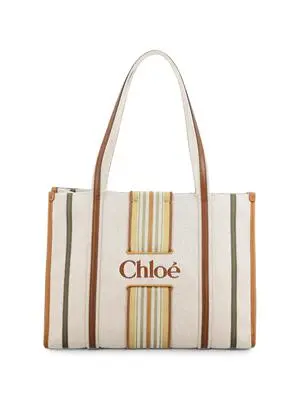 Chloé Woody Loop Canvas Tote - Multicolor